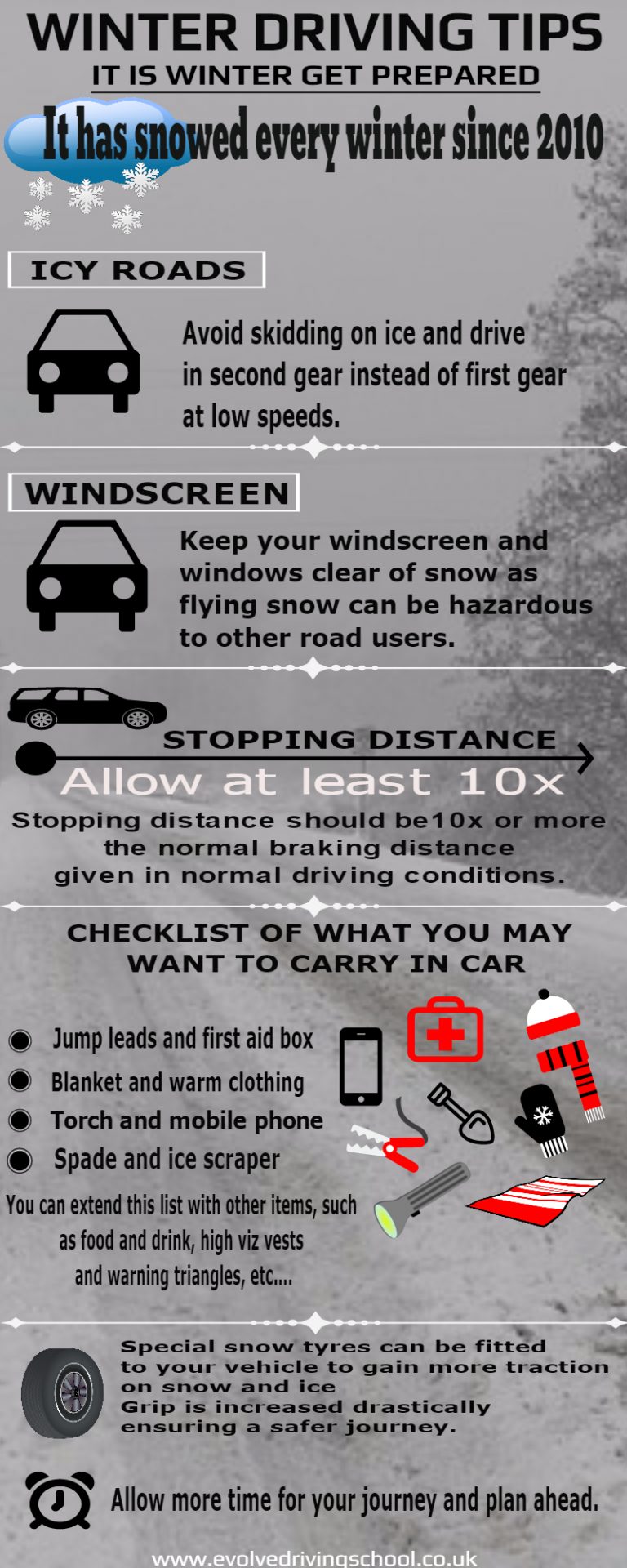 winter driving tips, get prepared for bad weather. - Evolve Driving School