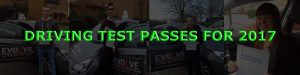 Driving test passes for 2017 | Evolve Driving School